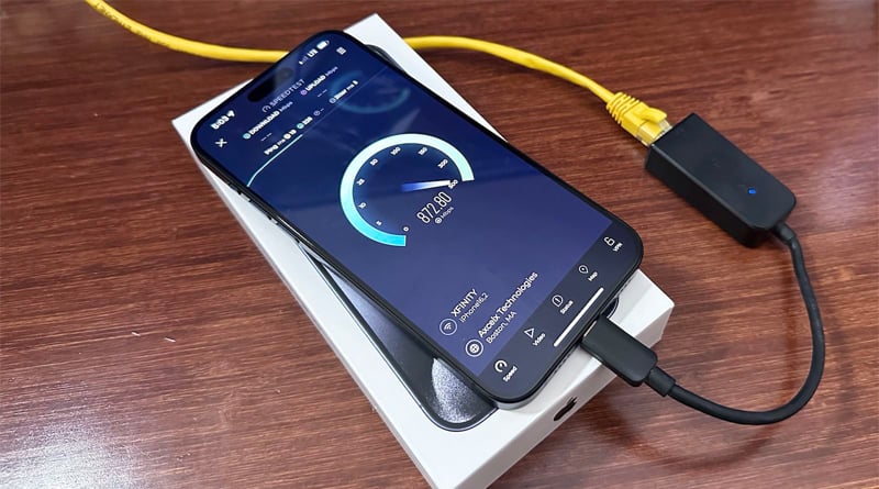 พอร์ต USB-C ใน iPhone 15 ทุกรุ่นรองรับตัวแปลง USB-C to RJ-45 Ethernet ...